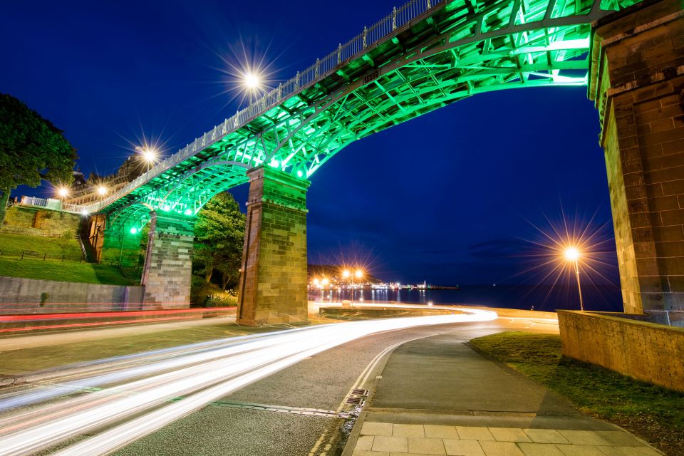 A night time view of Spa Bridge. - Swimstones